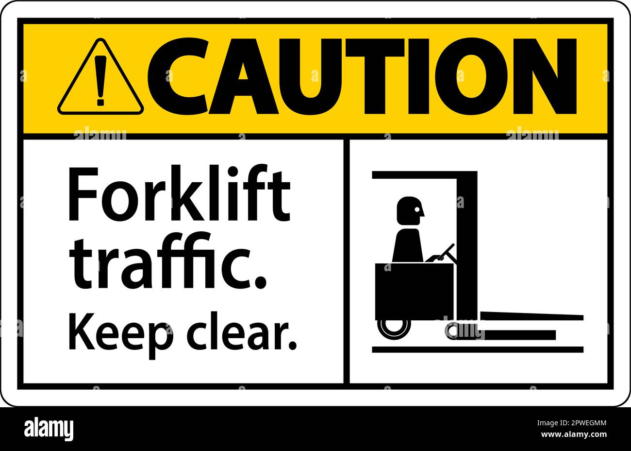 Caution Forklift Traffic Keep Clear Sign Stock Vector Image & Art - Alamy