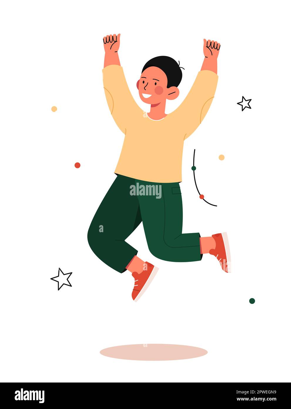 Happy boy jumping Stock Vector Image & Art - Alamy