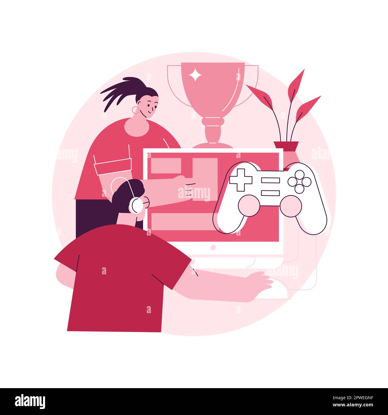 Esports player training abstract concept vector illustration. Cyber ...