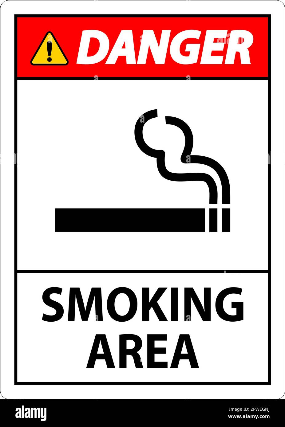 Sign showing allowed smoking area spots On White Background Stock ...