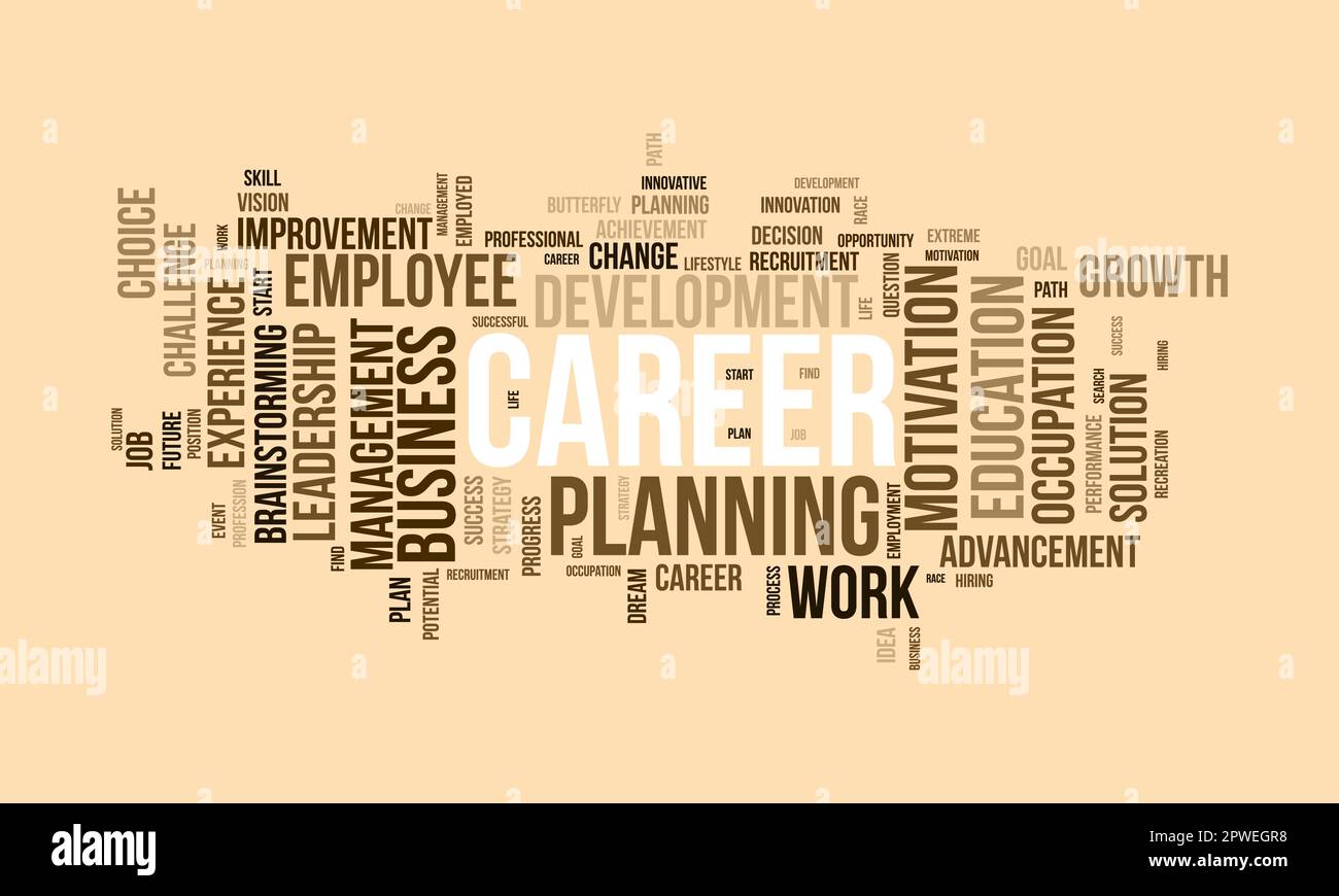 Word cloud background concept for Career planning. Set the goal with ...