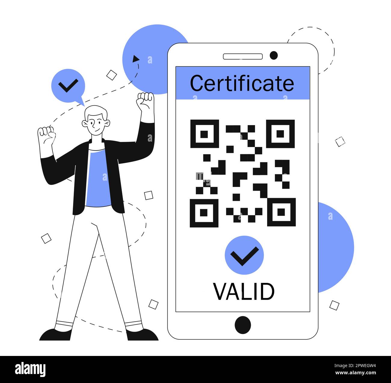 Man with QR code Stock Vector Image & Art - Alamy