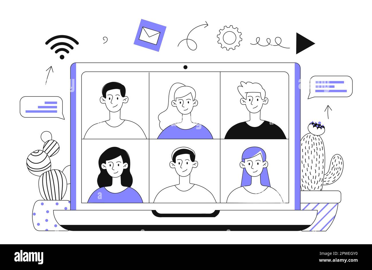 Virtual international conference Stock Vector Images - Alamy