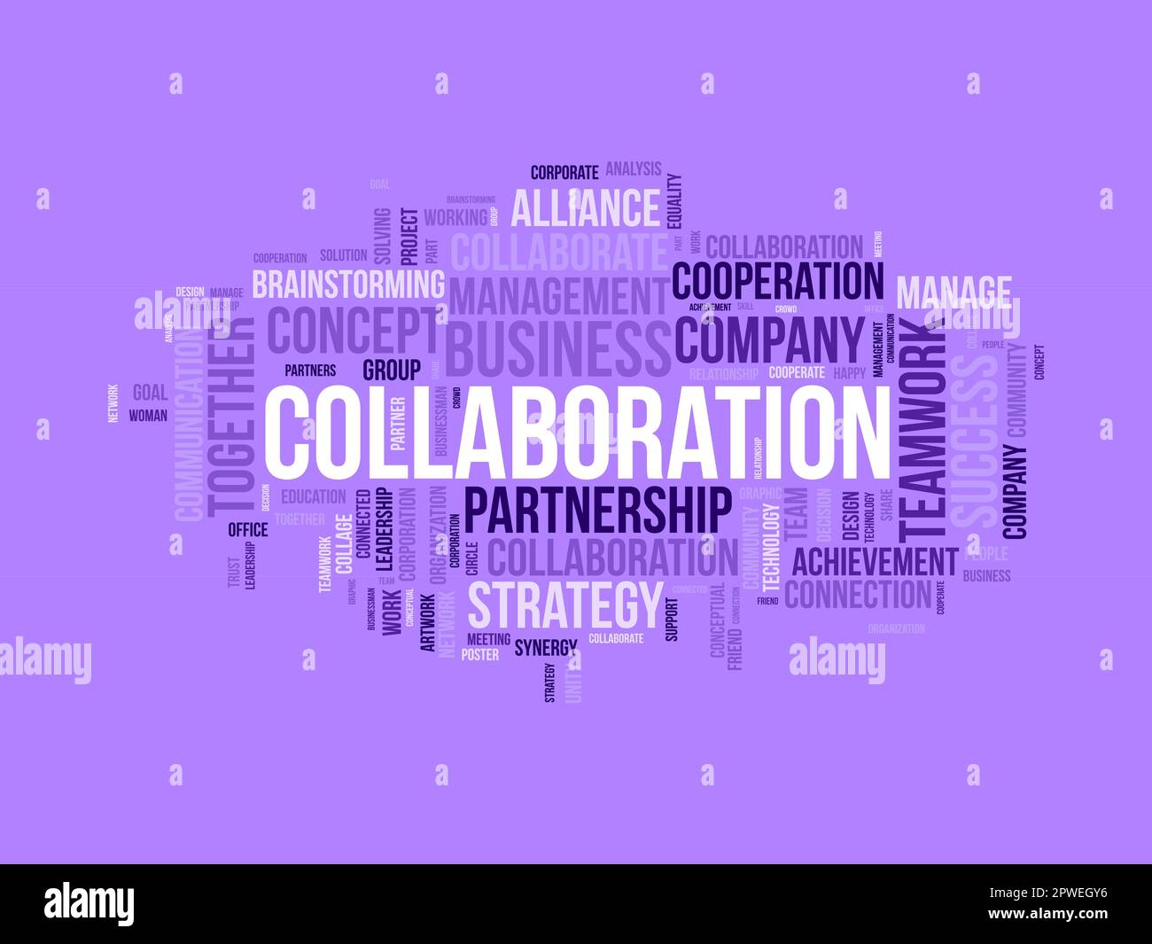 Word cloud background concept for Collaboration. Company teamwork ...