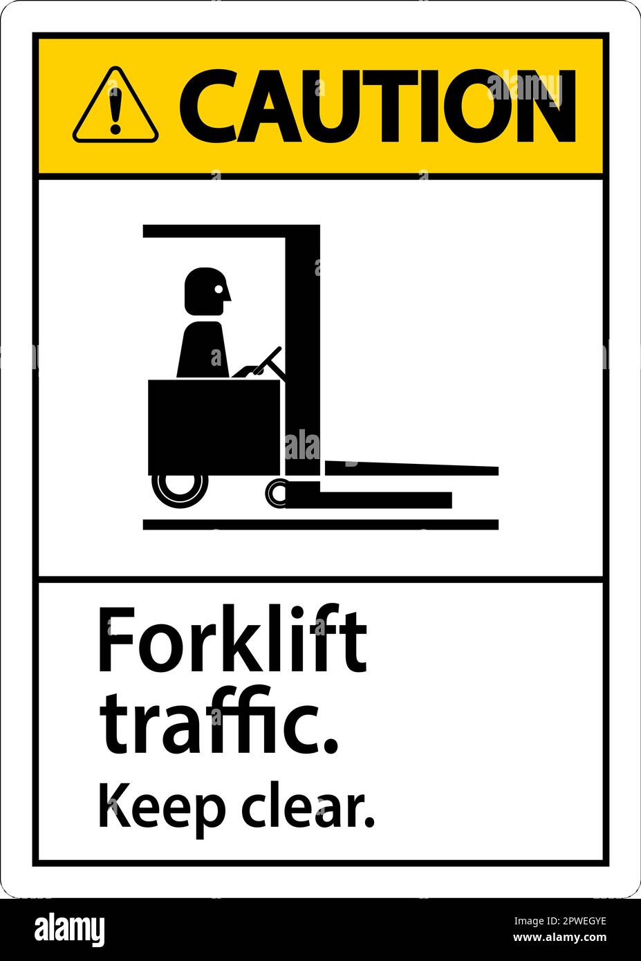 Caution Forklift Traffic Keep Clear Sign Stock Vector Image & Art - Alamy