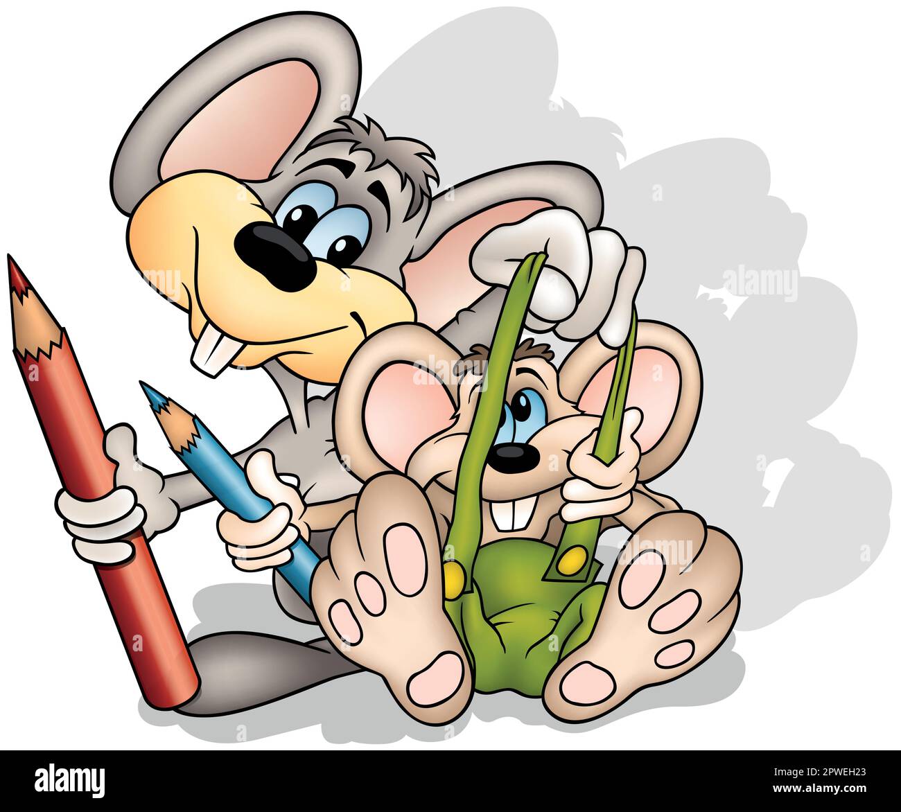 Two Funny Mouses Holding Crayons Stock Vector Image & Art - Alamy