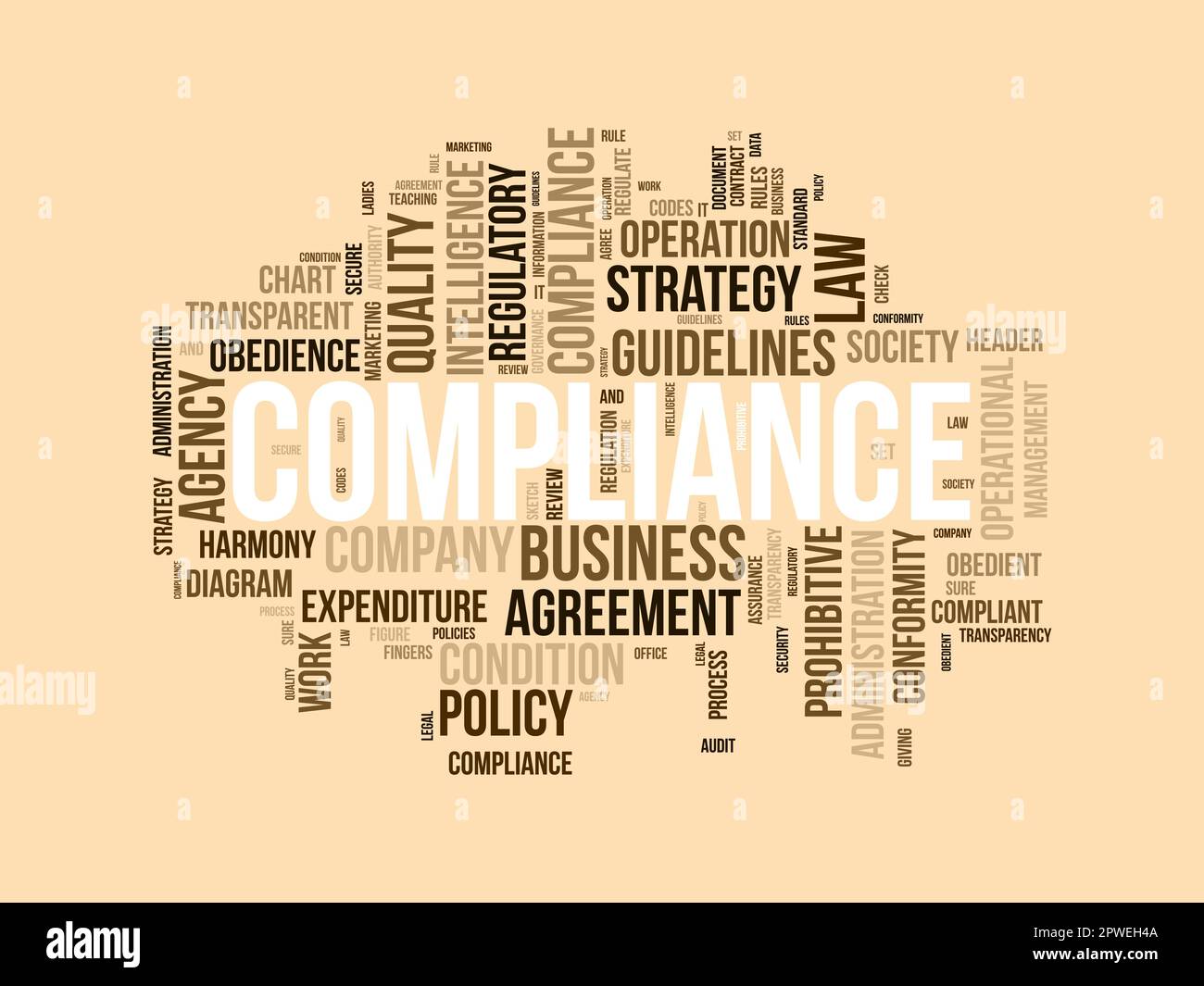 Word cloud background concept for Compliance. Business agency policy ...