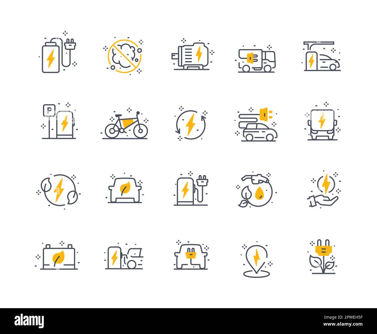 Electro car color icons set Stock Vector Image & Art - Alamy