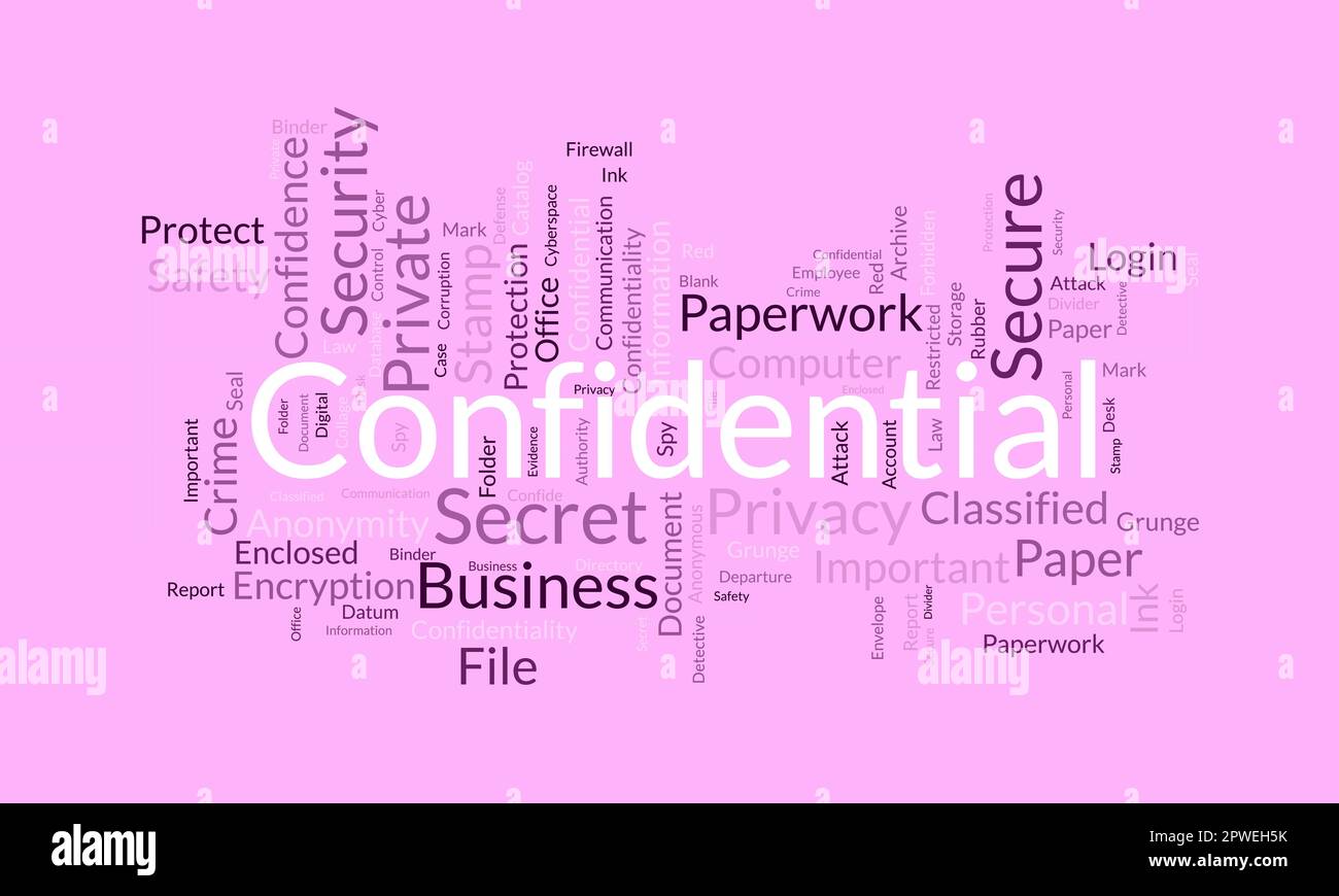 Word cloud background concept for Confidential. Secret information ...