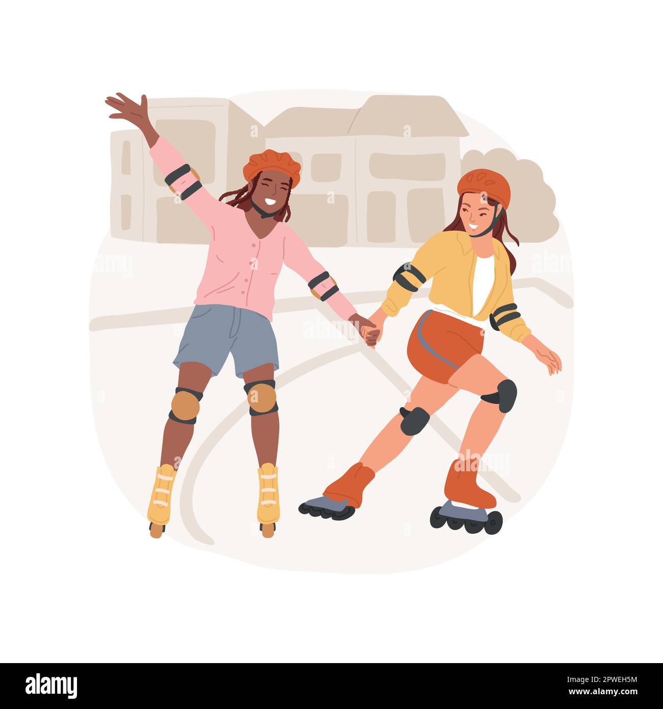Roller-skates isolated cartoon vector illustration. Roller-skates ...