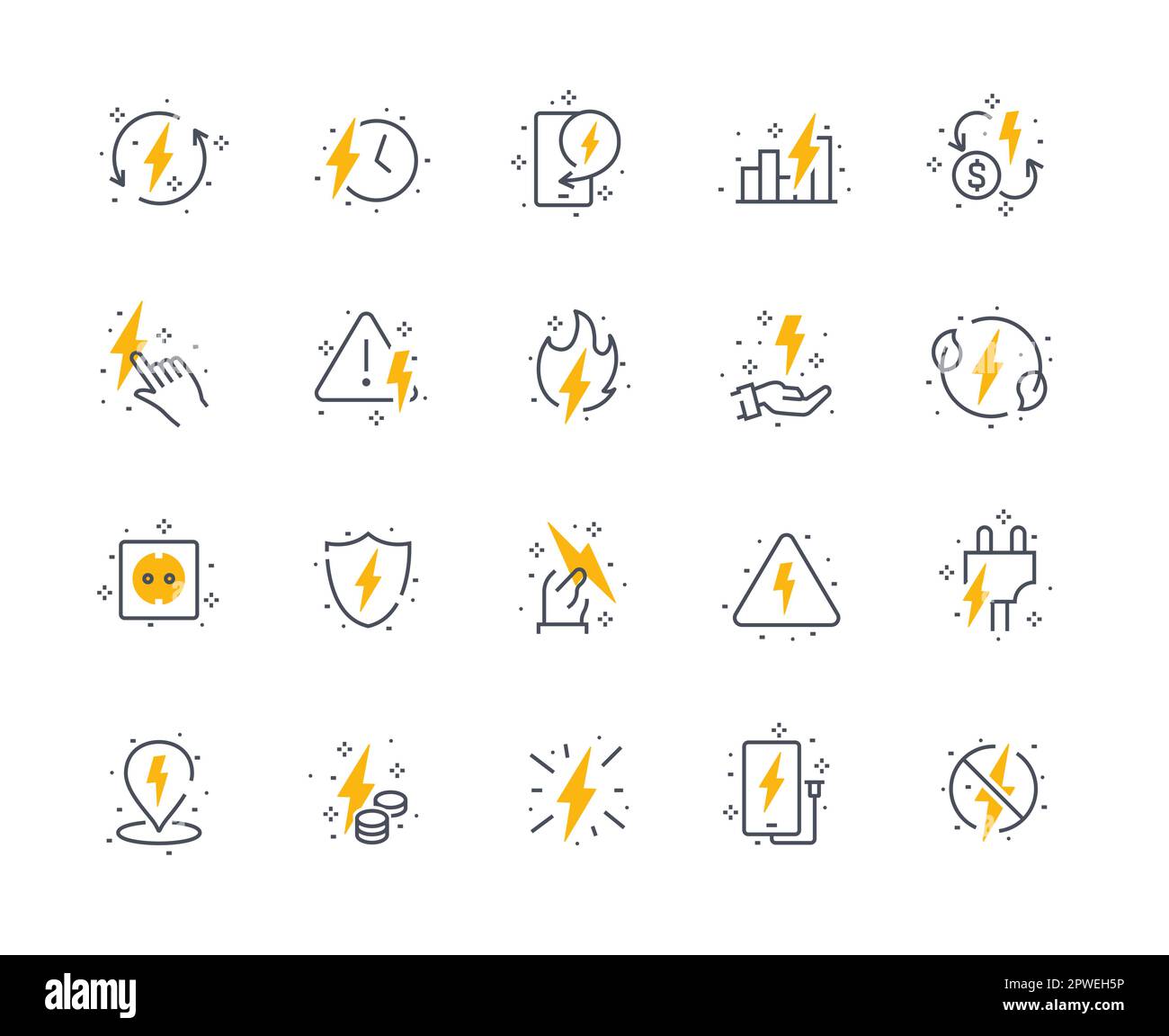 Increase energy icon line Stock Vector Images - Alamy