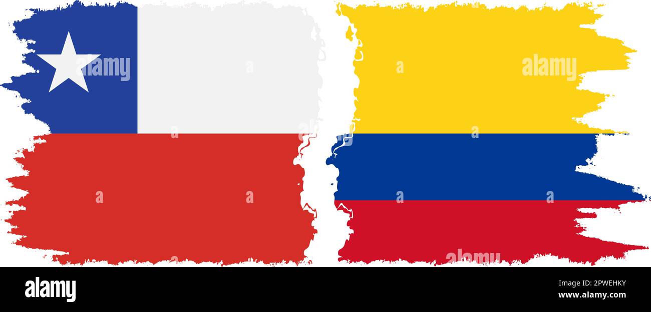 Colombia and Chile grunge flags connection, vector Stock Vector Image ...