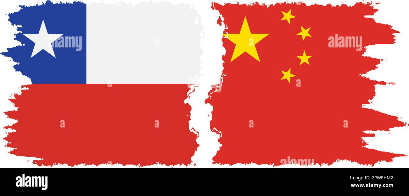 China and Chile grunge flags connection, vector Stock Vector Image ...