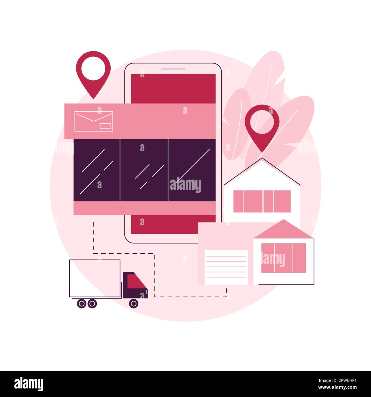Pink delivery courier box Stock Vector Images - Alamy