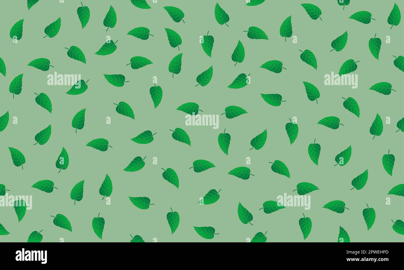 Vector background of four square continuous seamless green leaves Stock ...