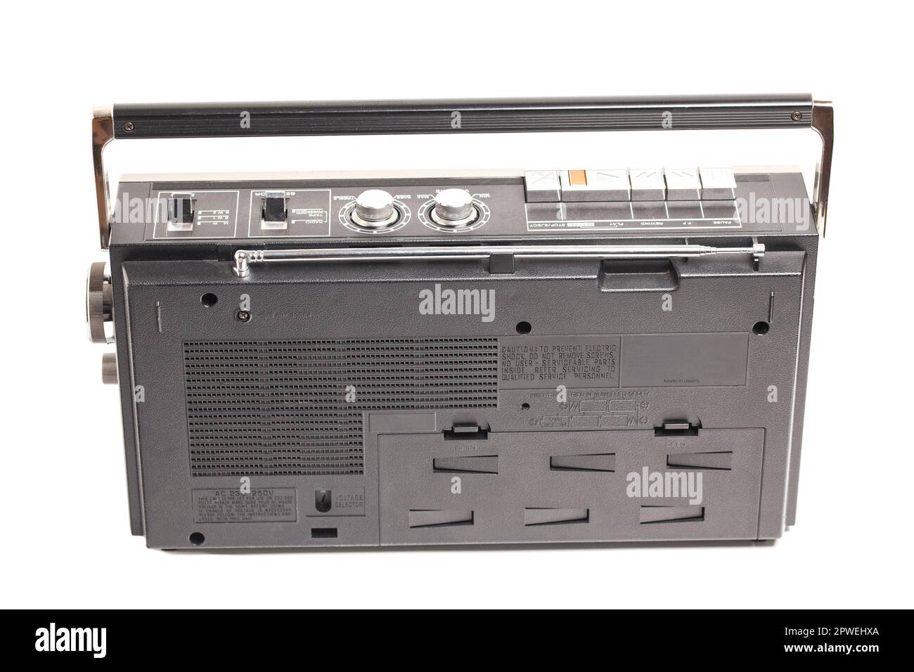 retro ghetto radio boom box cassette recorder from 80s rear view Stock ...