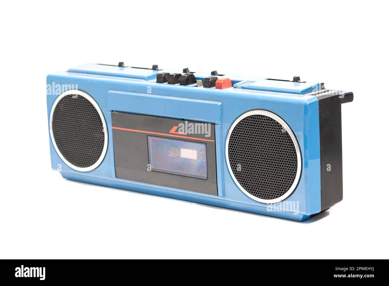 Blue old audio cassette Cut Out Stock Images & Pictures - Alamy