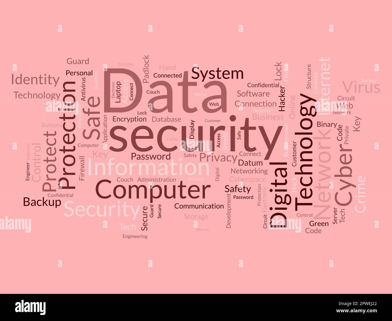 Word cloud background concept for Data security. Network technology ...