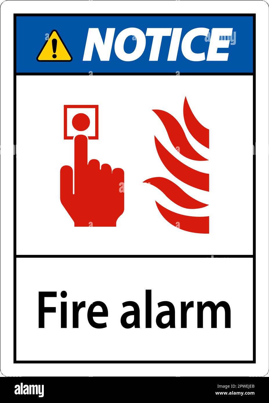 Notice Fire Alarm Sign On White Background Stock Vector Image & Art - Alamy