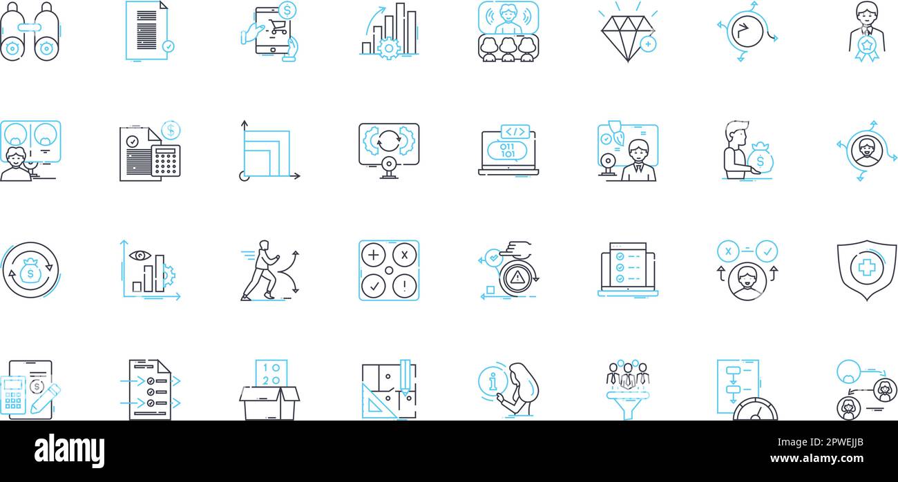 Agile Methodology Linear Icons Set Scrum Sprint Agile Kanban Lean