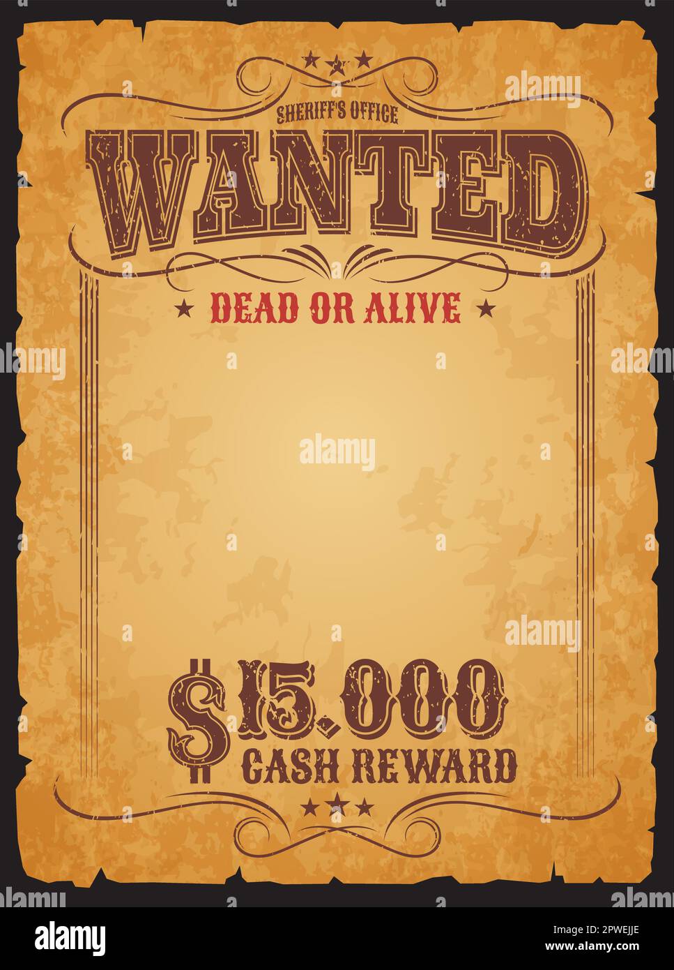 Old wanted poster copy space Stock Vector Images - Alamy