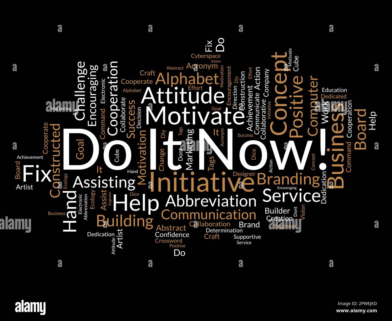 Word cloud background concept for do it now! Marketing action challenge ...