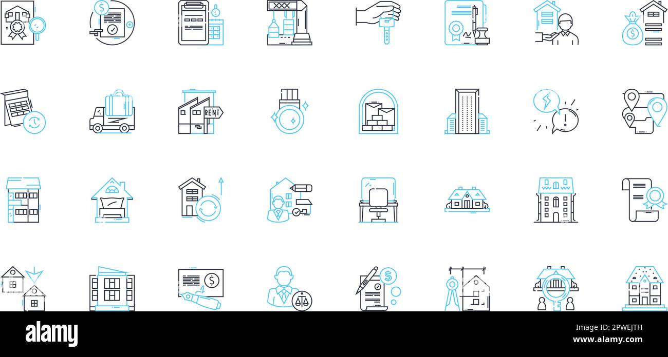 Business asset linear icons set. Investment, Valuation, Depreciation ... Business asset linear icons set. Investment, Valuation, Depreciation ...