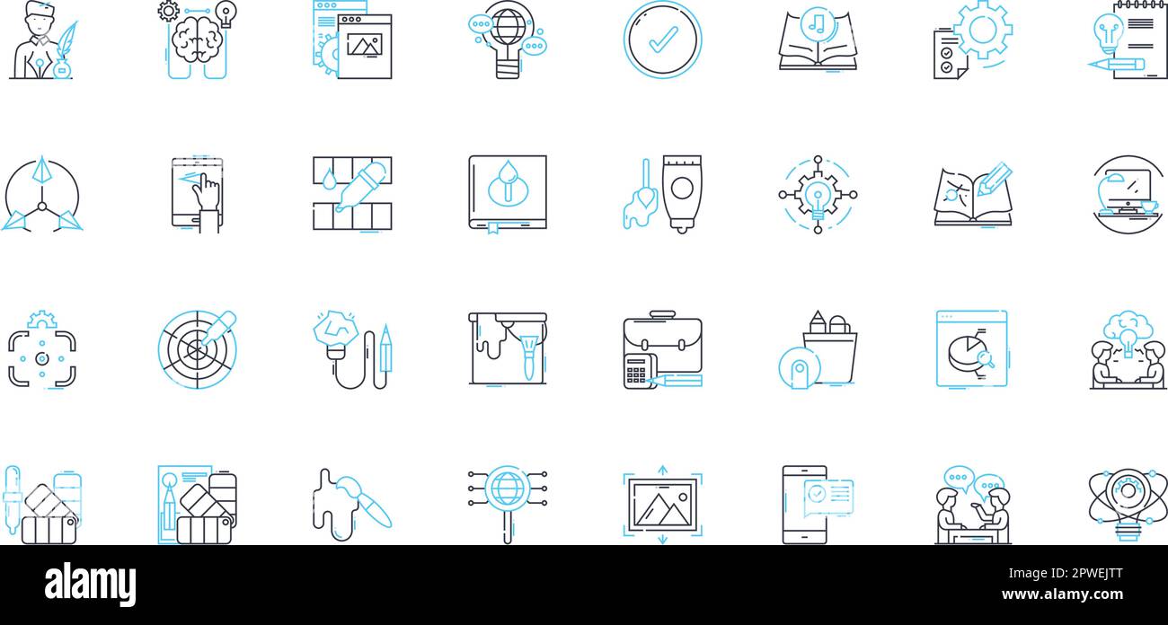 Designer linear icons set. Creative, Innovative, Artistic, Visionary ...