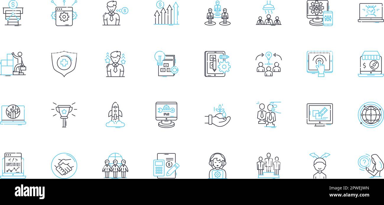 Rapid expansion linear icons set. Growth, Expansion, Acceleration ...