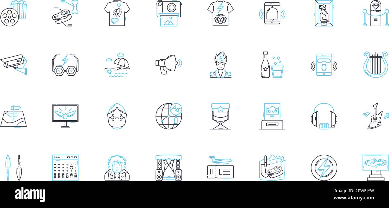 Artistic expression linear icons set. Creativity, Imagination ... Artistic expression linear icons set. Creativity, Imagination ...