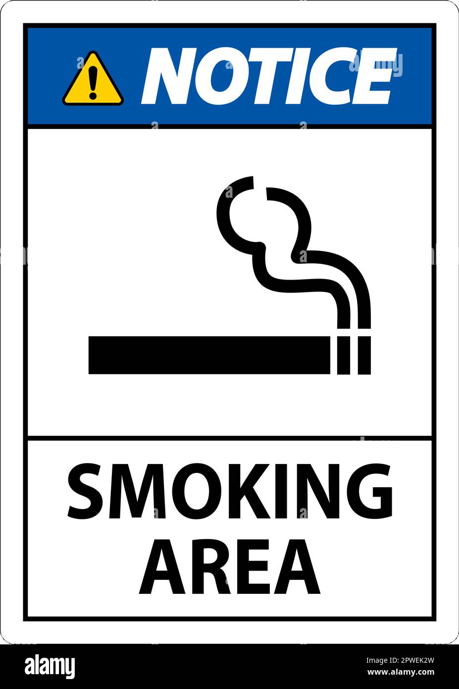 Sign showing allowed smoking area spots On White Background Stock ...