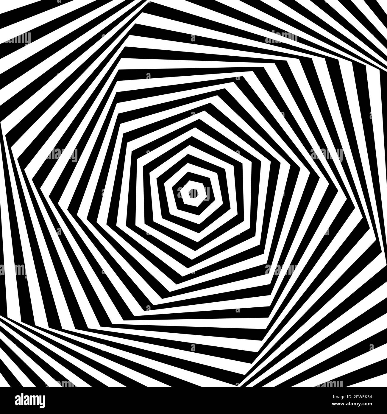 Optical illusion background. Black and white abstract geometric surface ...