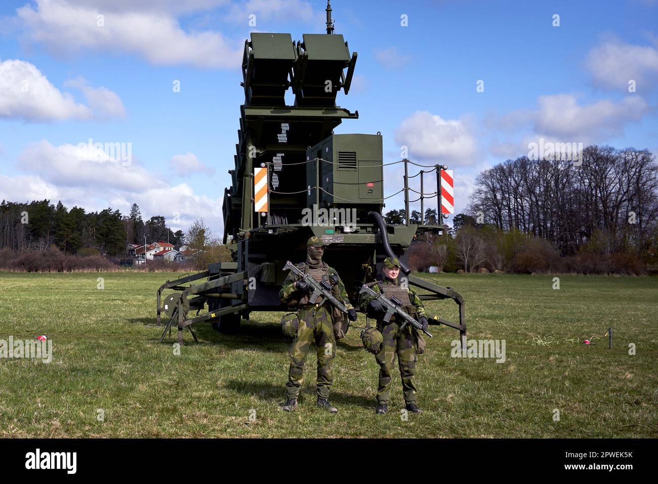 Swedish soldiers take part in a military presentation of the medium ...