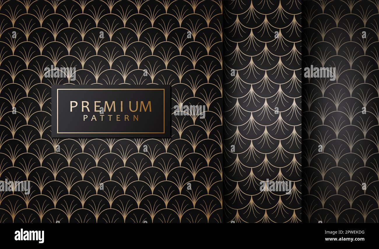 luxury golden minimalistic seamless geometric patterns collection Stock ...