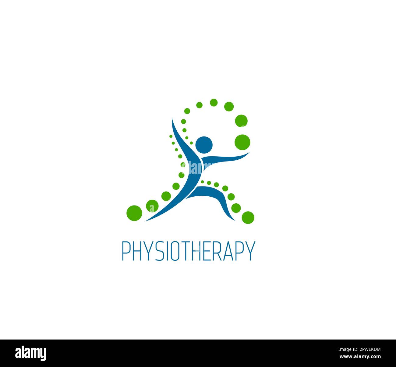 Physiotherapy icon of spine, back pain and body health, chiropractic ...