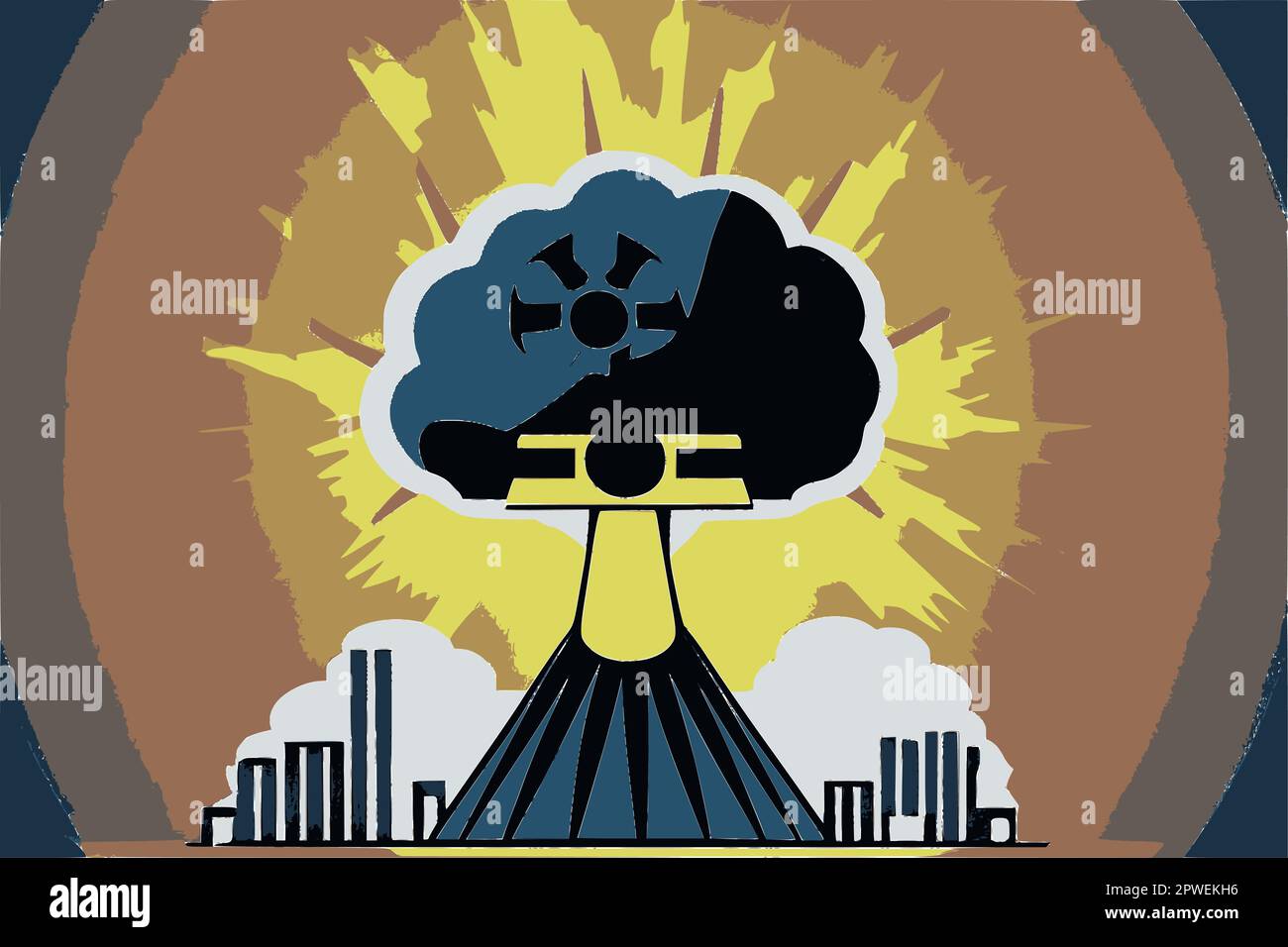 Nuclear explosion, abstract vector illustration Stock Vector Image ...