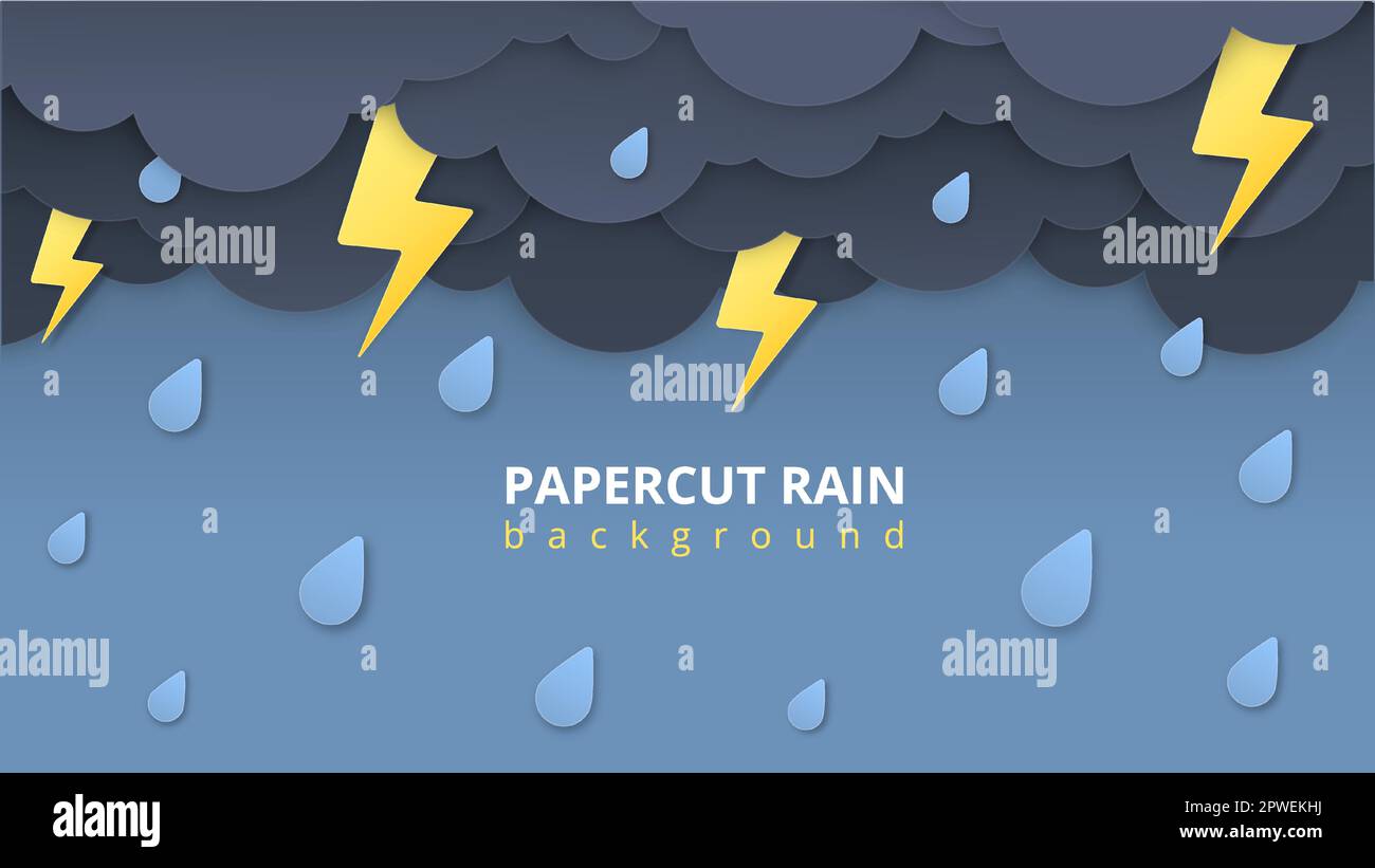 Papercut rain background Stock Vector Image & Art - Alamy