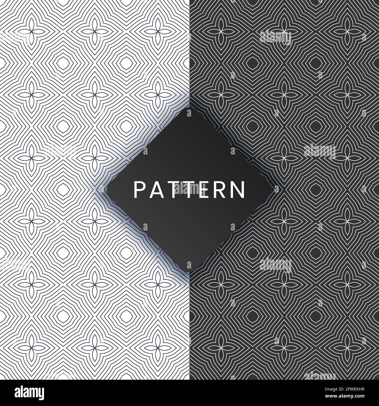 Organic seamless geometric pattern with curve lines and flower Stock ...