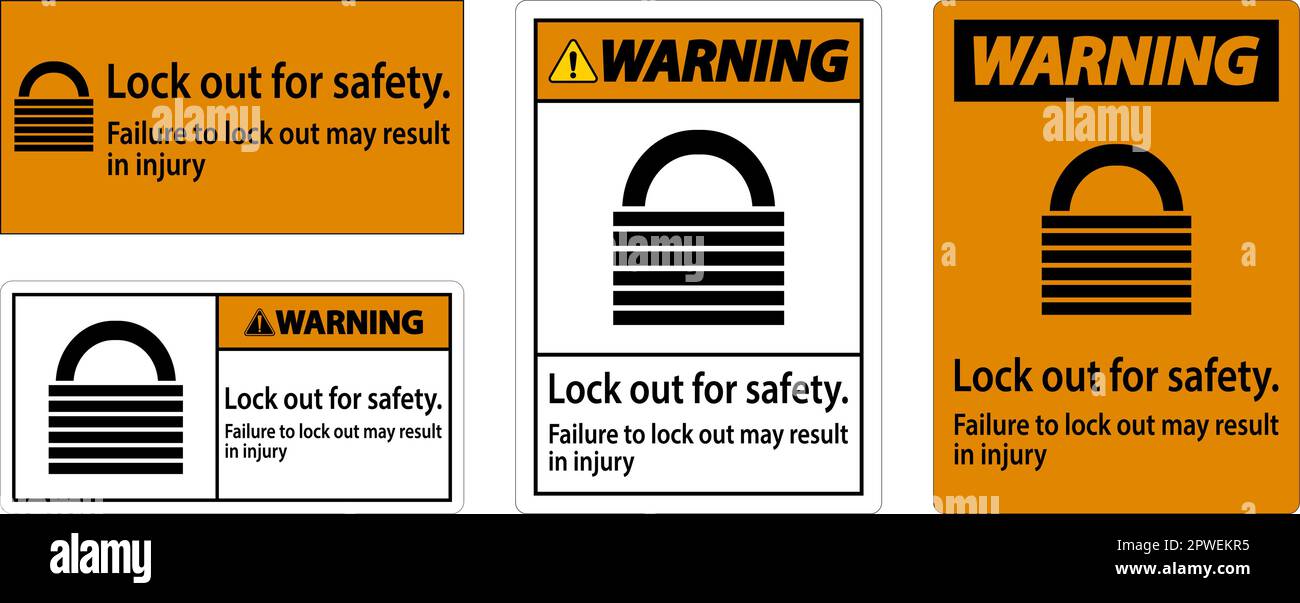Warning Lock Out For Safety. Failure To Lock Out May Result In Injury ...