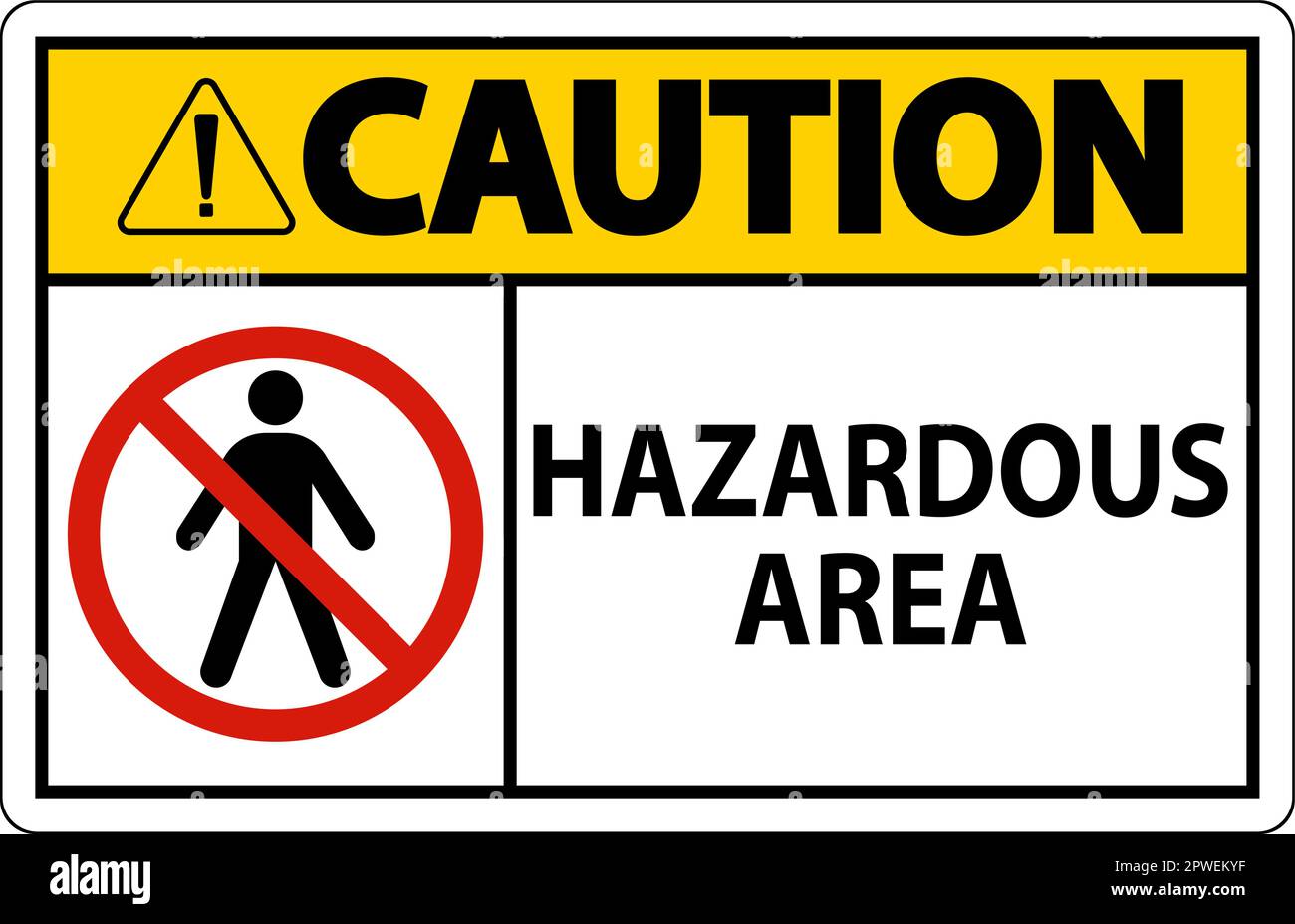 Caution Sign Hazardous Area Sign On White Background Stock Vector Image ...