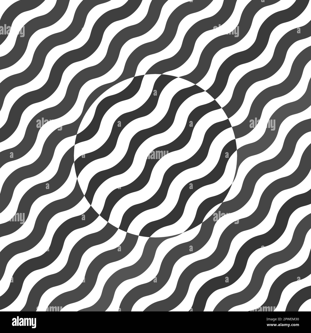 Seamless psychedelic geometric pattern with black and white optical ...