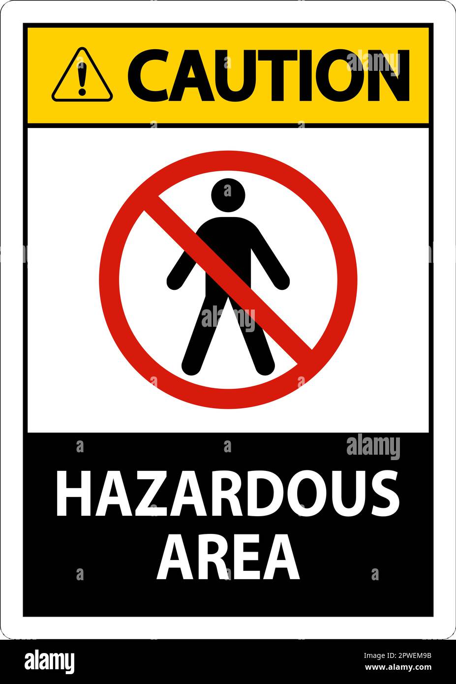 Caution Sign Hazardous Area Sign On White Background Stock Vector Image ...