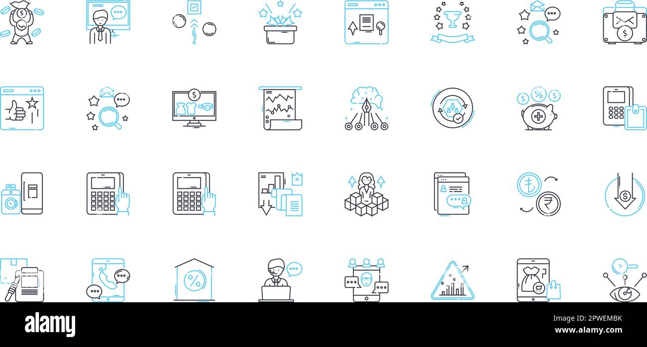Accounting Planning Linear Icons Set Budgeting Forecasting Analysis Reporting Optimization