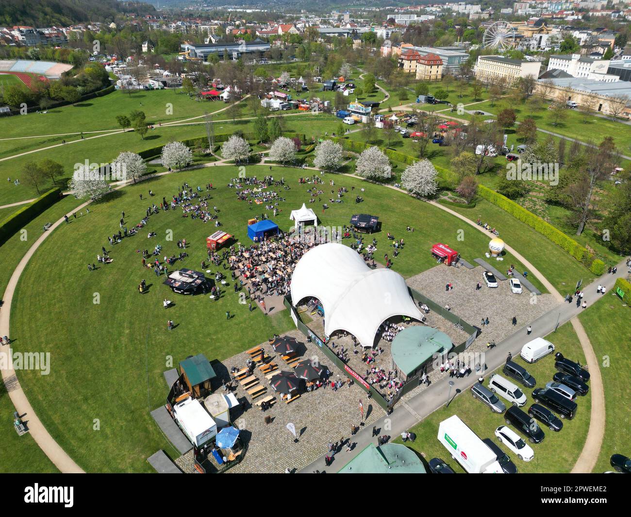 Gera, Germany. 30th Apr, 2023. Numerous visitors are on the way at the ...