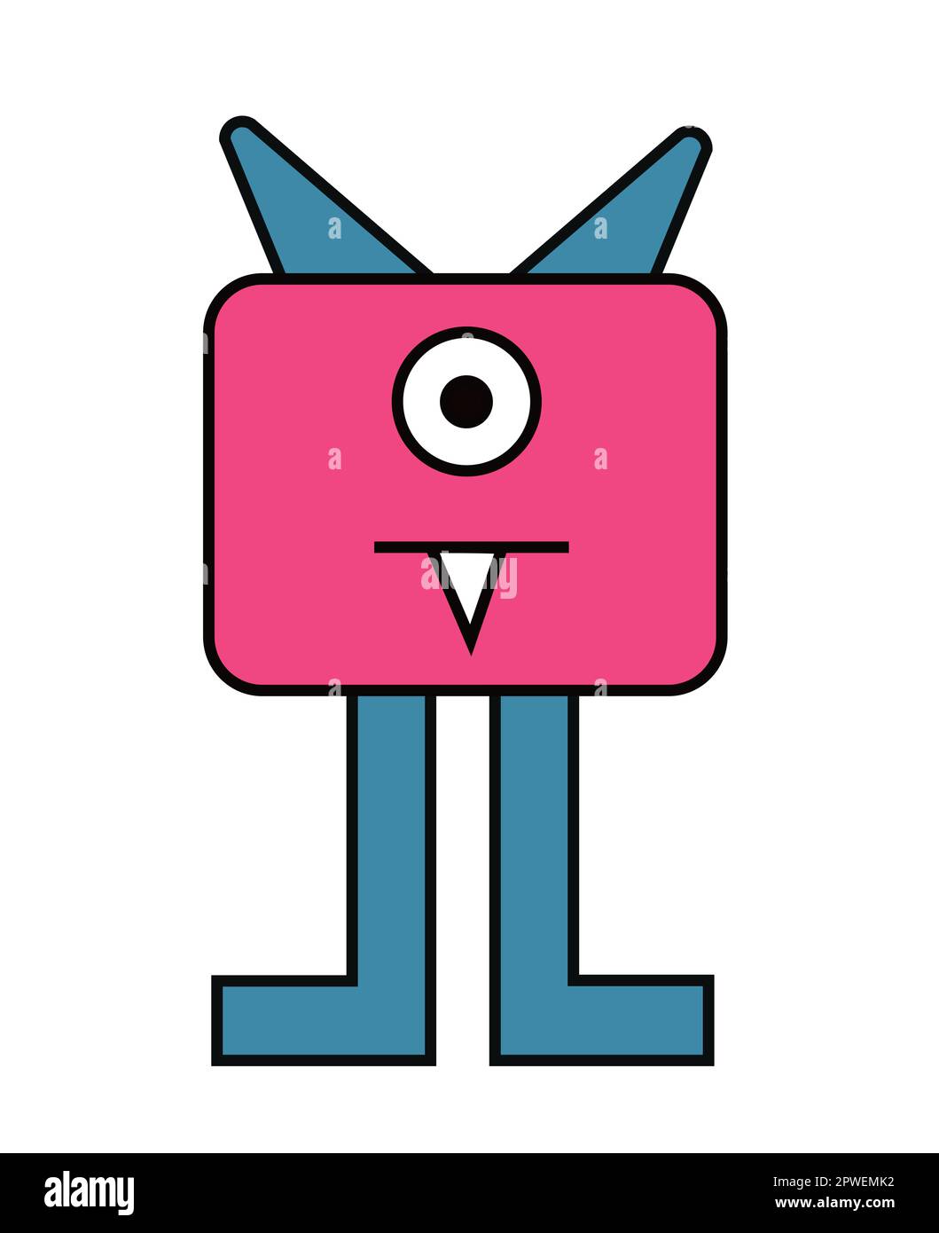 Pink rectangular monster Stock Vector Image & Art - Alamy