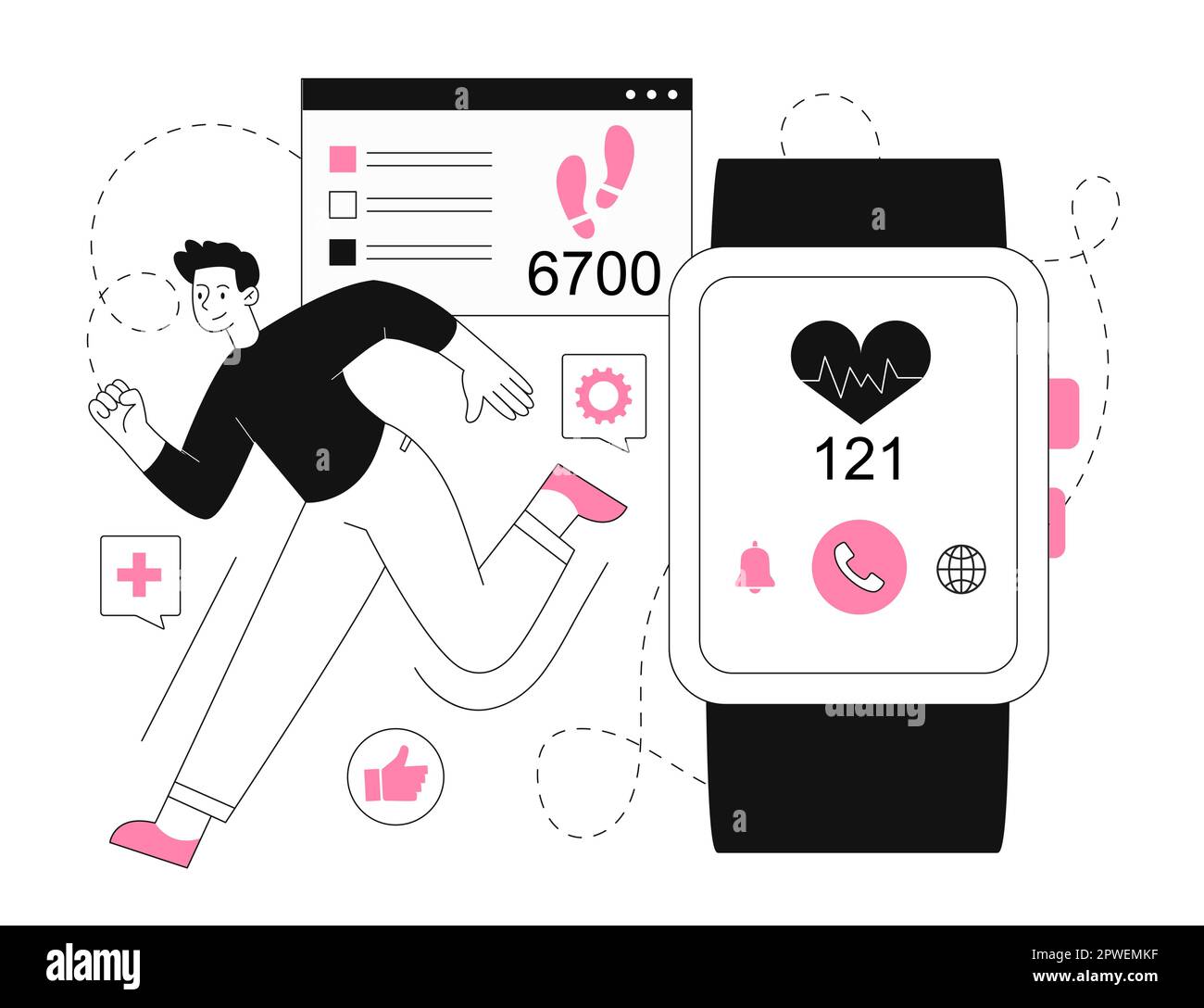 Man with smartwatch Stock Vector Image & Art - Alamy