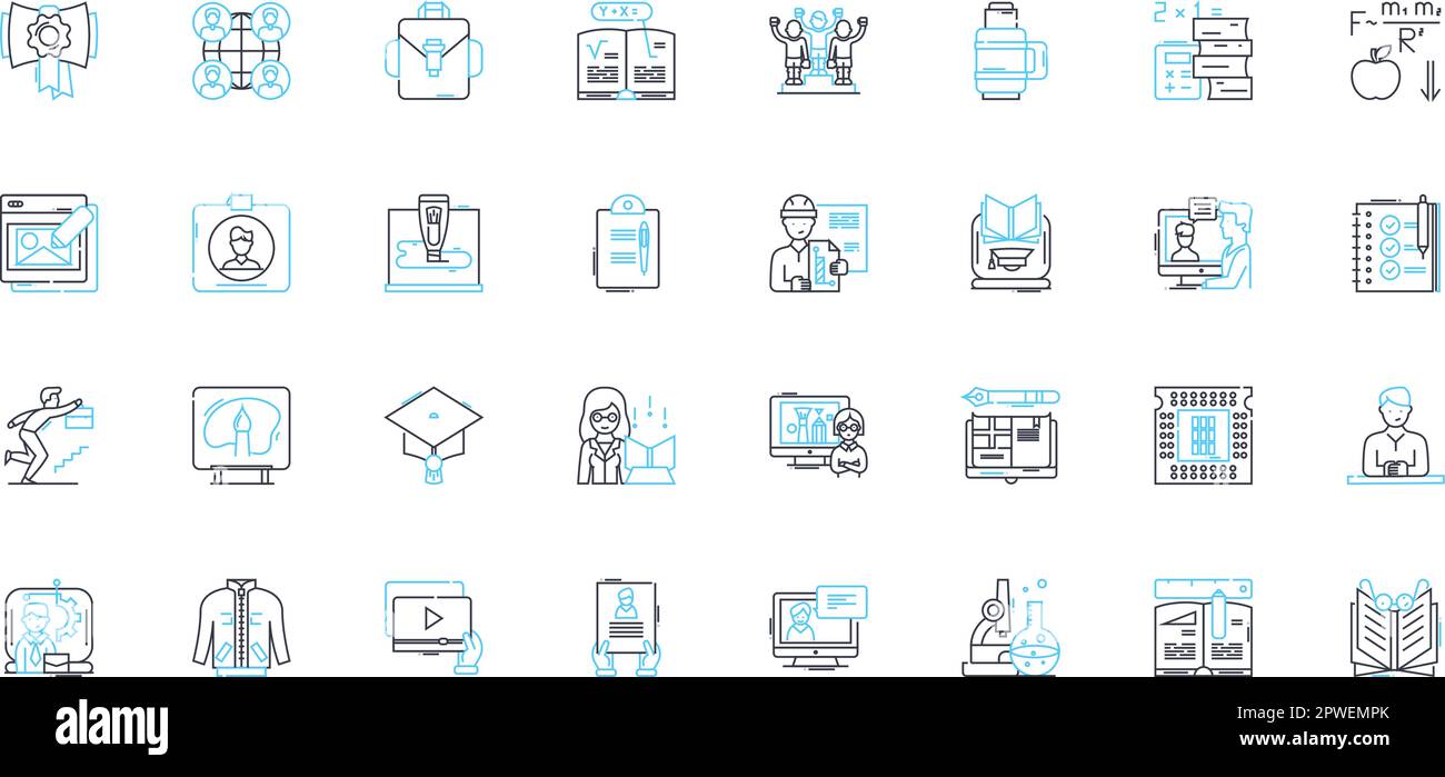 Primary school linear icons set. Education, Learning, Curriculum ... Primary school linear icons set. Education, Learning, Curriculum ...