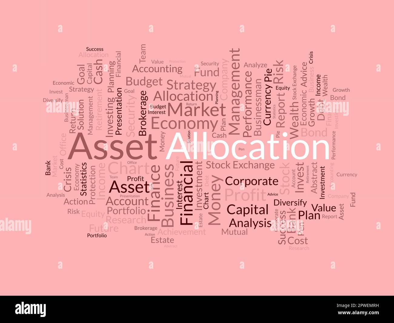 Word cloud background concept for Asset allocation. Money management ...
