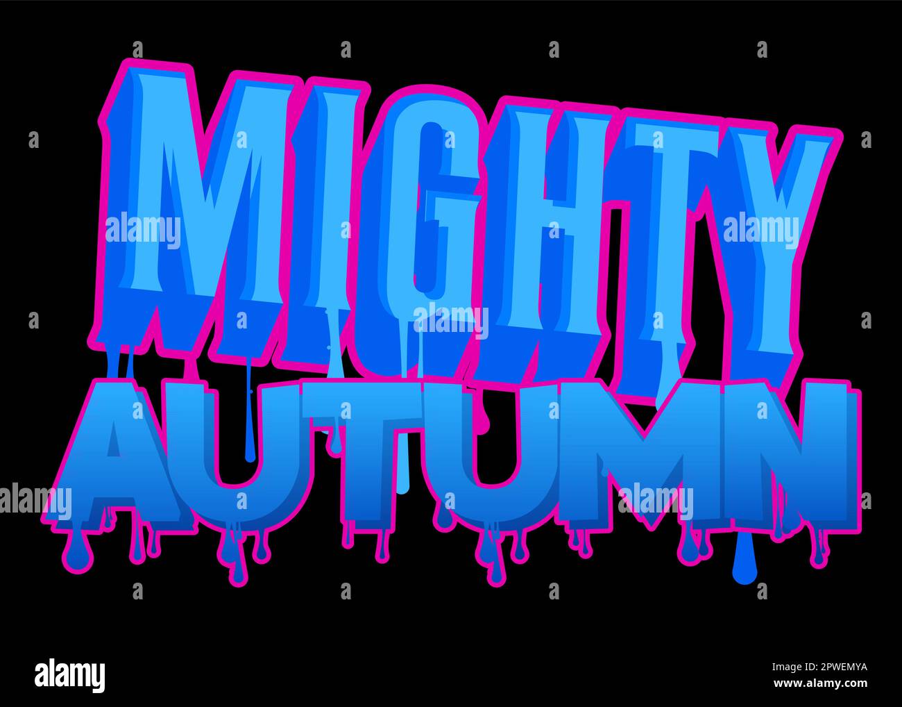 Mighty Autumn. Graffiti tag. Abstract modern street art decoration ...