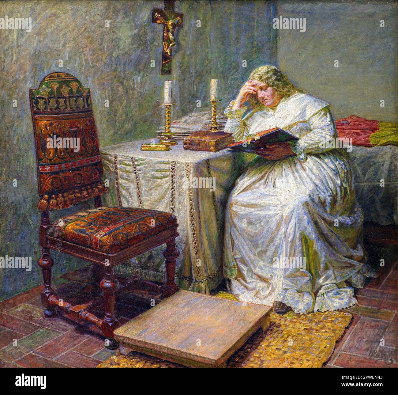 Lady candle oil painting hi-res stock photography and images - Alamy